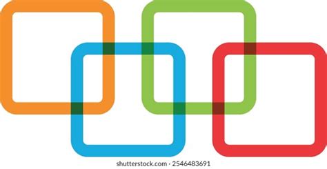 Geometric Design Four Different Color Overlapping Stock Vector Royalty Free 2546483691