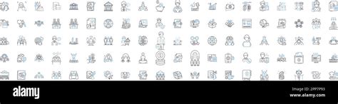 Content Strategy Line Icons Collection Planning Development Creation Execution Management