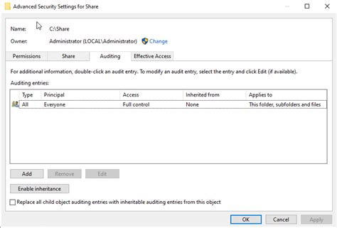 File Share Log Event Issue Rwindowsserver