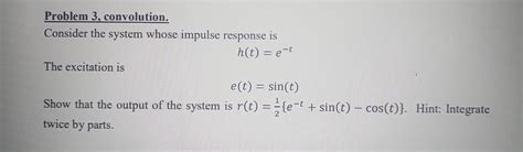 Solved Problem 3 Convolution Consider The System Whose