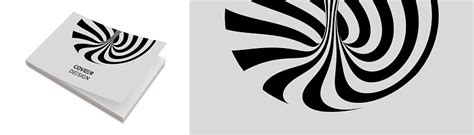 커버 디자인 템플릿 착시와 흑백 패턴 플래카드 배너 책 표지 브로셔 플래너 또는 노트북에 적용됩니다 3d 벡터 그림입니다 3차원