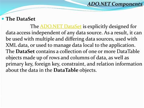 PPT Overview Of ADO NET Architecture And Components PowerPoint Presentation ID 9354878