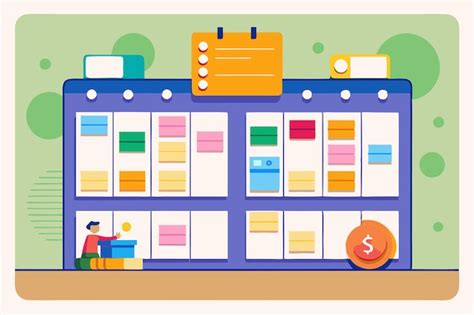 A Colorful Scrum Board Displays Tasks And Priorities Enhancing Teamwork