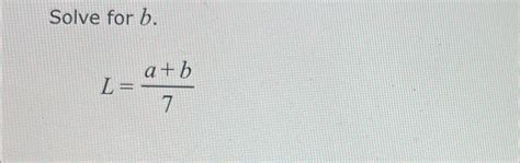 Solve For BL A B7 Chegg Com