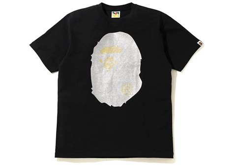 Bape Glitter Big Ape Head Tee Blacksilver Mens Ss20 Us