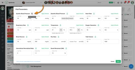 Customize Vital Alerts And Parameters