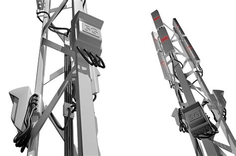 흰색3d 일러스트 절연 5 G 큰 셀룰러 네트워크 돛대의 디지털 산업 그림 타워에 대한 스톡 사진 및 기타 이미지 타워 휴대전화 0명 Istock