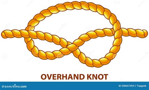 Overhand Knot Isolated On White Household Binding And Fastening Unit For Permanent Fastening