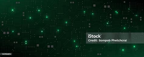 녹색 회로 전자 또는 전기 라인 서클 엔지니어링 기술 개념 벡터 배경 개념에 대한 스톡 벡터 아트 및 기타 이미지 개념 개념과 주제 개발 Istock