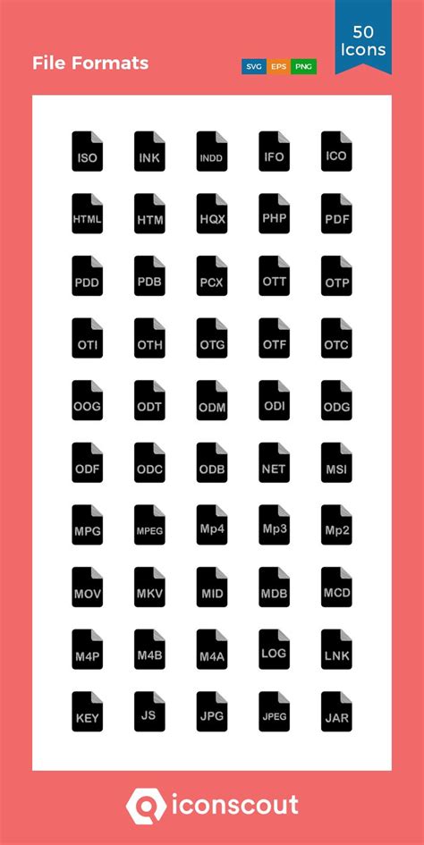 File Formats Icon Pack Glyph Icons