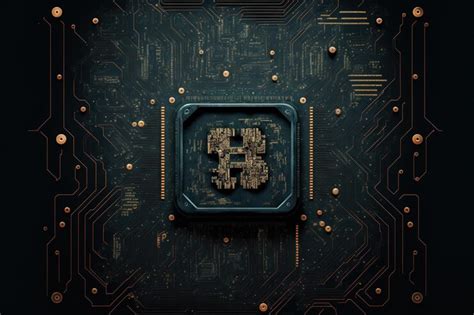 Premium Photo Processor Cpu Or Gpu Microchip On Dark Mother Board