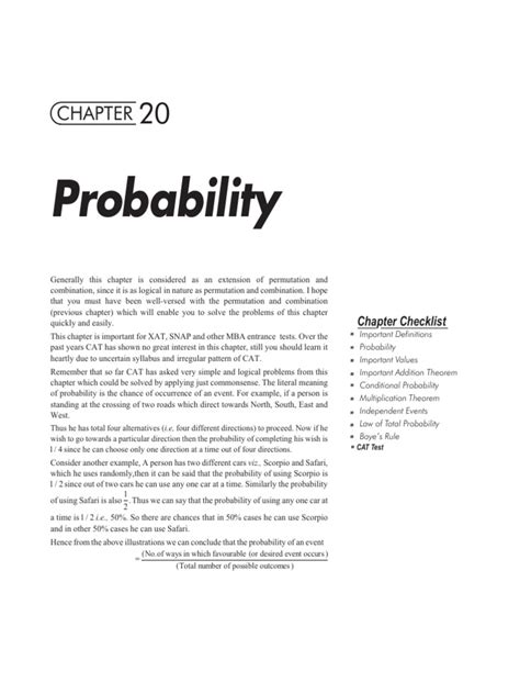 Probability Pdf Odds Measure Theory