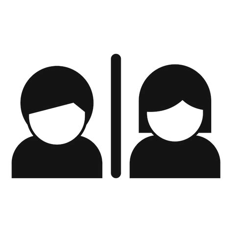 Premium Vector Black Male And Female Wc Icon Representing Gender Separation