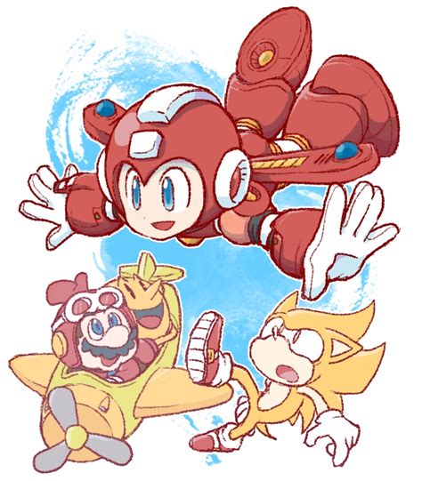 Hakusoto Hakusotorakugaki Mario Mega Man Character Pac Man Sonic The Hedgehog Super Mega