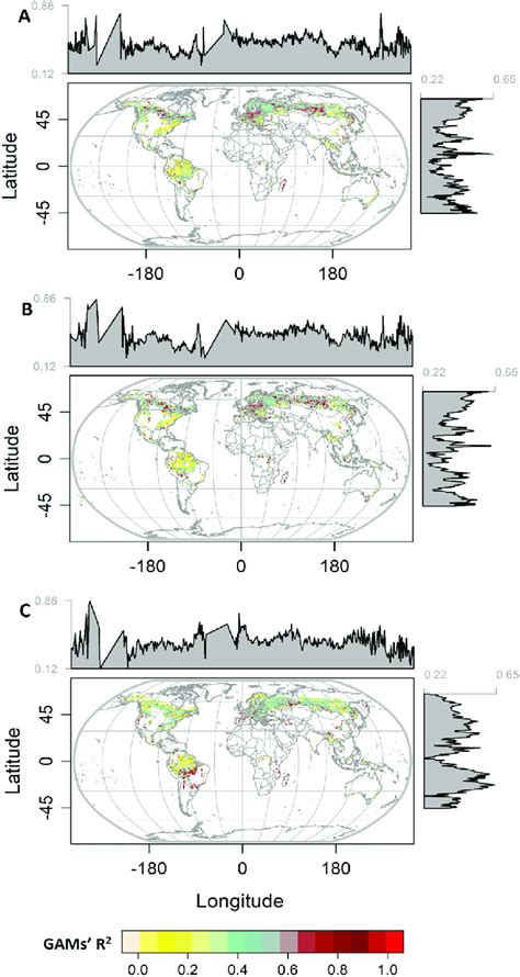 Spatial Distribution Of The R 2 Of The Gams Representing The Links