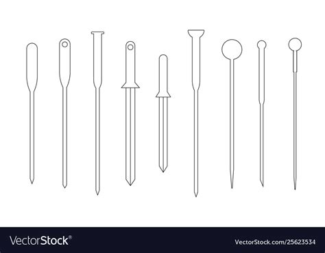 Acupuncture Needles Set Different Types Hand Vector Image