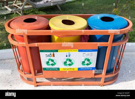 Garbage Containers For Separate Waste Collection Stock Photo Alamy