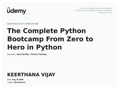 Keerthana Vijay On Linkedin Excited To Share That Ive Just Completed The Course On Python On