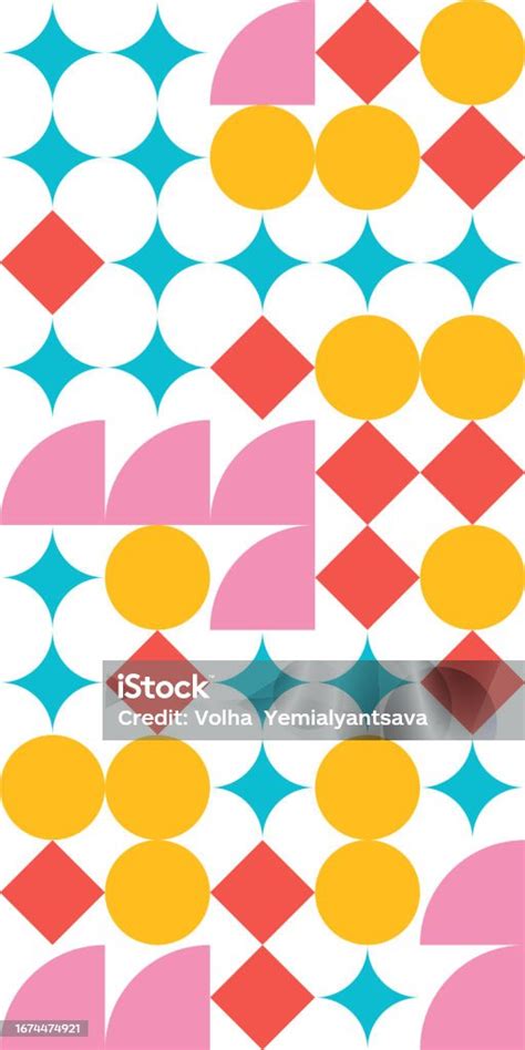 추상적인 인물들의 수직 배경 트렌디한 복고풍 브루탈리스트 스타일의 컬러 기하학적 포스터 벡터 그림입니다 Brutalism에 대한 스톡 벡터 아트 및 기타 이미지 Istock