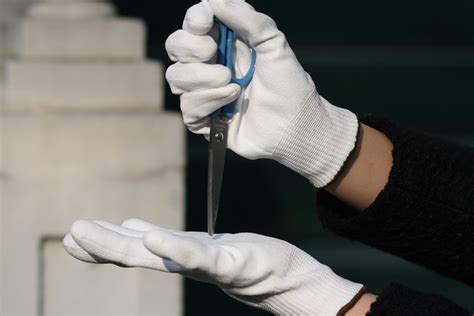 Nylon Palm Coated White Pu Electronic Assembly Work Glove Nmsafety Pu