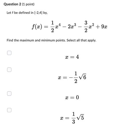 solved question 2 1 ﻿point let f ﻿be defined in 2 4
