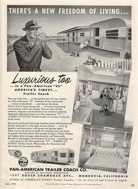 Pan American Trailer Coach Co 1950 Vintage Travel Trailers Vintage