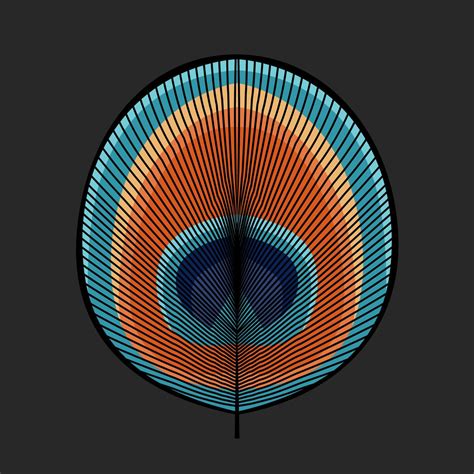 Geometric Stylized Eye Of Peacock Feather Vector Illustration 11016658
