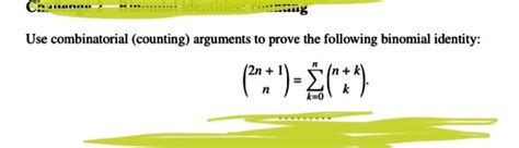 Solved Crence Use Combinatorial Counting Arguments To
