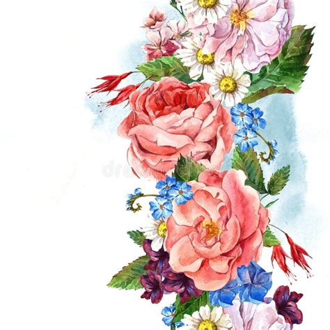 浪漫玫瑰水彩花束 库存例证 插画 包括有 邀请 夏天 方式 玫瑰 别致 华伦泰 浪漫 看板卡 78191301