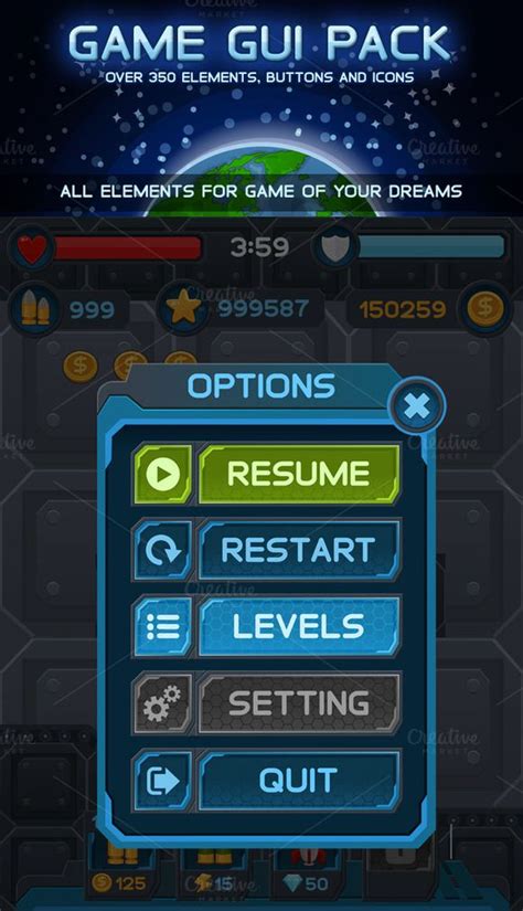 space game gui pack game gui space games writing games
