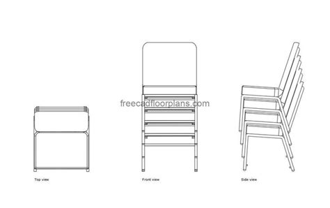 Stacked Chairs Free Cad Drawings Chair Stack Cad Block Stackable