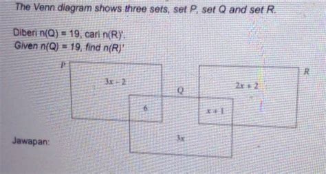solved the venn diagram shows three sets set p set q and set r