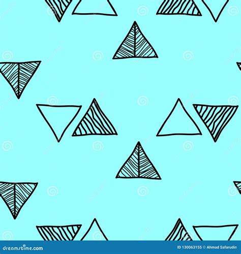 Seamless Triangle Abstract Hand Drawn Art Pattern Stock Vector Illustration Of Textile Boho