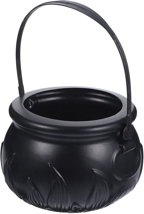 Sewacc Halloween Cauldron Plastic Cauldron Black Candy Bucket Halloween Decor