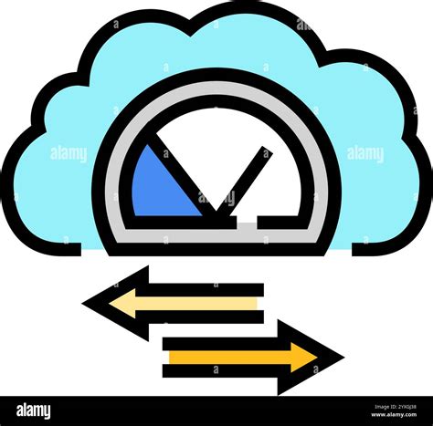 Bandwidth Cloud Computing Color Icon Vector Illustration Stock Vector