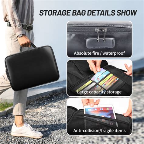 Fireproof Document Bag With Lock Waterproof And Fire Proof Documents Storage Box Large
