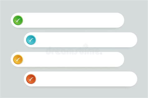 Modern Checklist Ui Template With Colorful Circular Checkmarks On Light Background Stock Vector