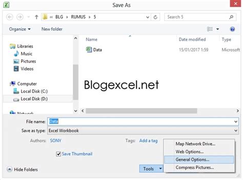 membuat pasword file excel blog tutorial microsoft excel