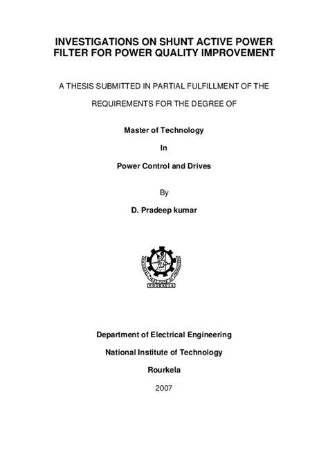 Pdf Investigations On Shunt Active Power Filter For Power Quality Improvement Power Control