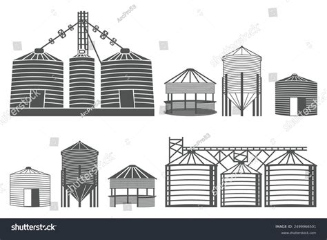 Grain Bin Vector Feed Bin Stock Vector Royalty Free 2499966501 Shutterstock