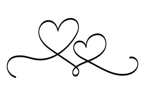 Vector Script Heart Premium Vector Love Lettering Hand Drawn Word