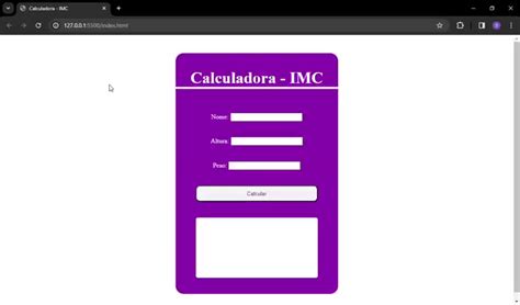Calculadora Imc Desenvolvida Com Html Css E Javascript Bmi Calculator Thiago Rodrigues
