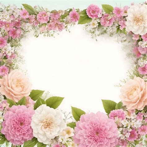 Premium Ai Image Exquisite Floral Frame Background Elegant Botanical Design