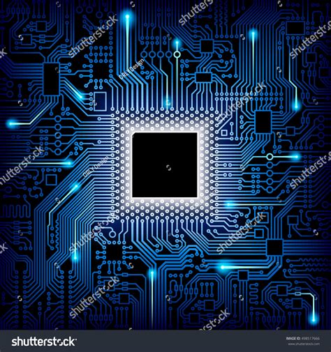 Computer Processor Motherboard System Chip Cpu Stock Vector Royalty Free 498517666