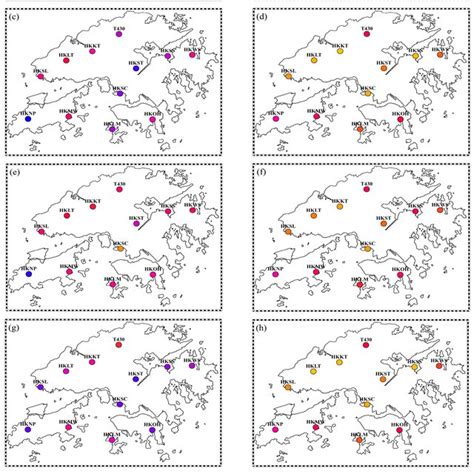 map showing rmse at the 12 stations for the 10 interpolation schemes in