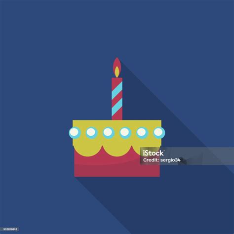 생일 케이크 평편 벡터 아이콘크기 생일 케이크 초에 대한 스톡 벡터 아트 및 기타 이미지 생일 케이크 초 0명 2015년 Istock