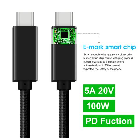 New Usb 3 2 Gen 2 Usb Type C Cable Support 5a 100w Fast Charging 20gbps Data Transfer And Audio