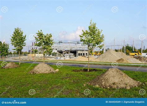 Planting Of New Trees In The Improvement Of The Surrounding Environment Of A New Industrial
