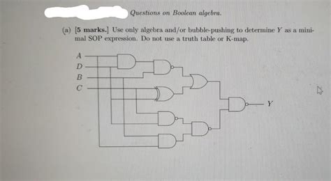 Solved Questions On Boolean Algebra A Marks Use Only Chegg