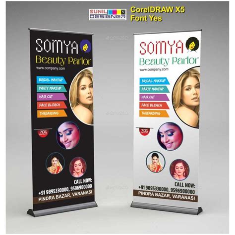 Beauty Parlor Standee Flex Design